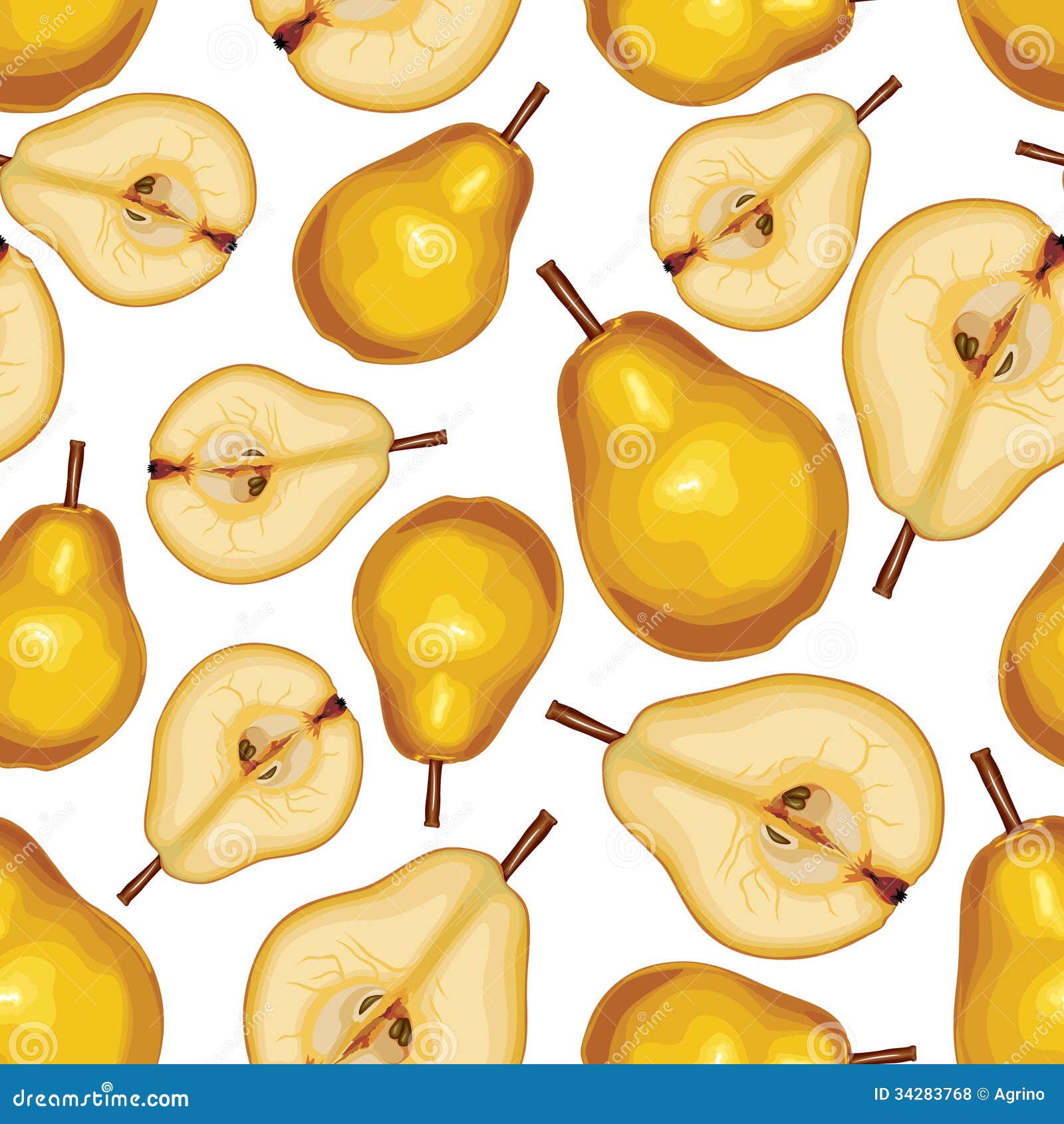 Pear seamless pattern stock vector. Illustration of design - 34283768