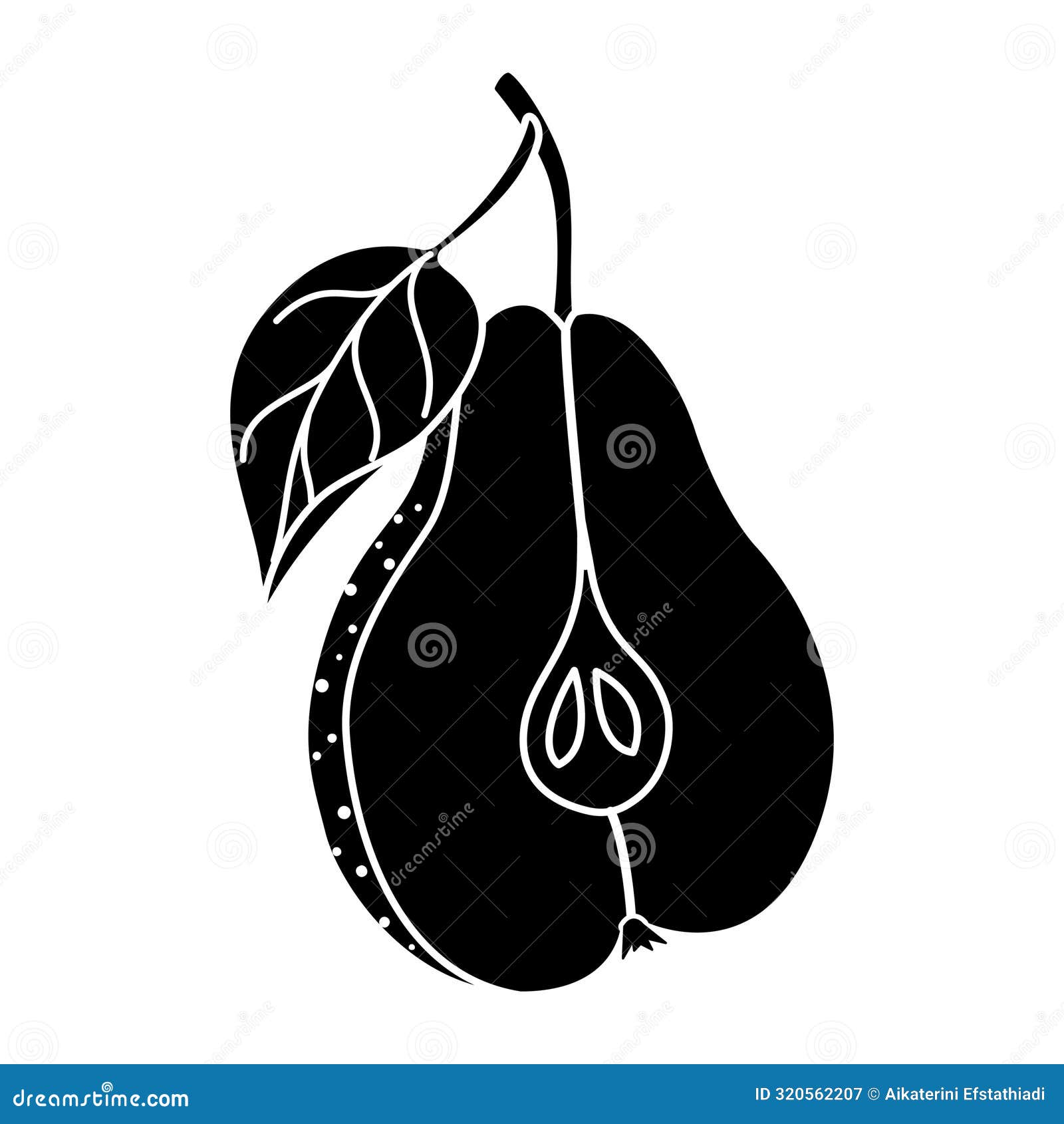 Pear Silhouette Icon. Minimalistic Design. Isolated Illustration. Stock ...