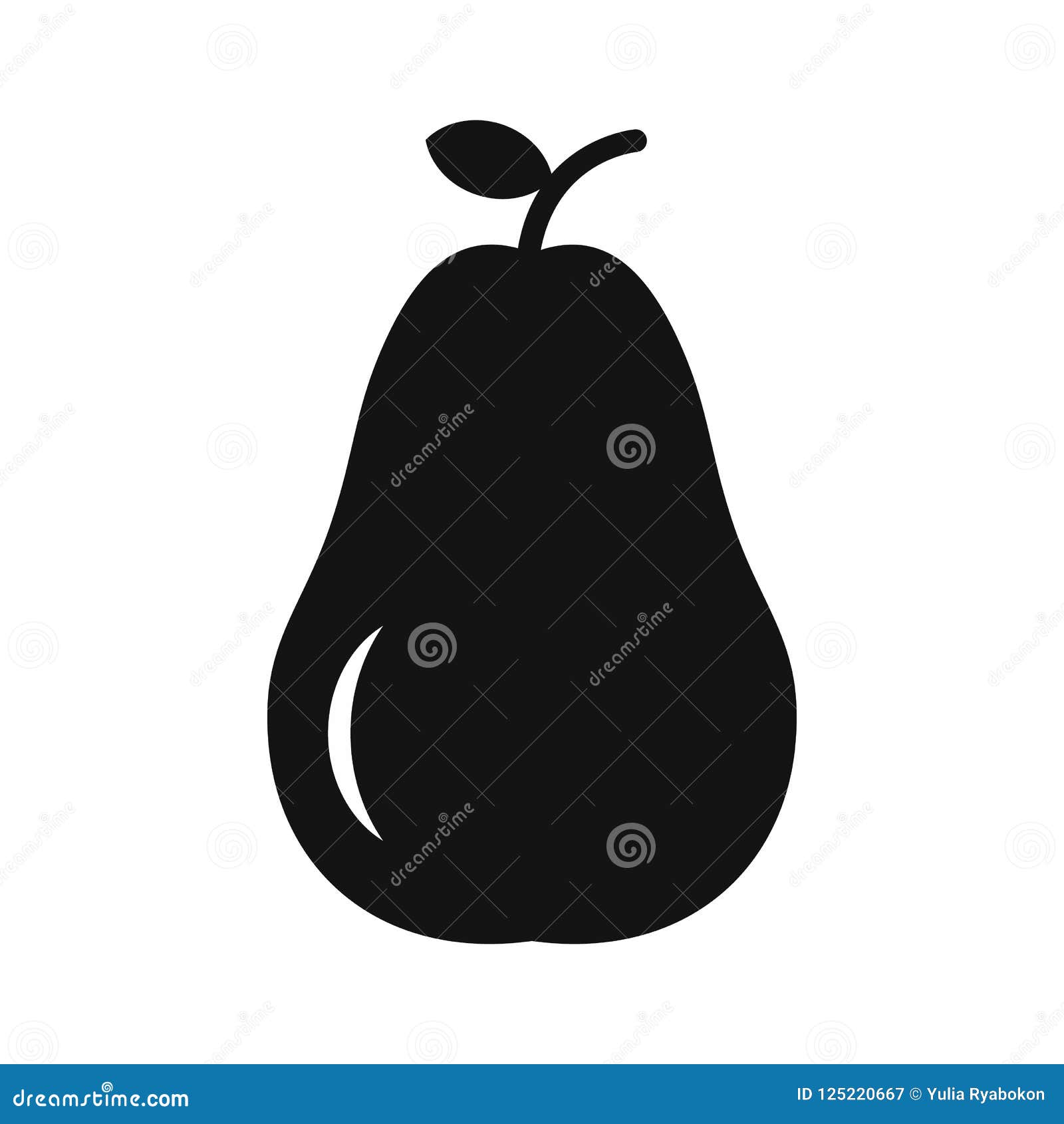 Pear simple icon stock vector. Illustration of natural - 125220667