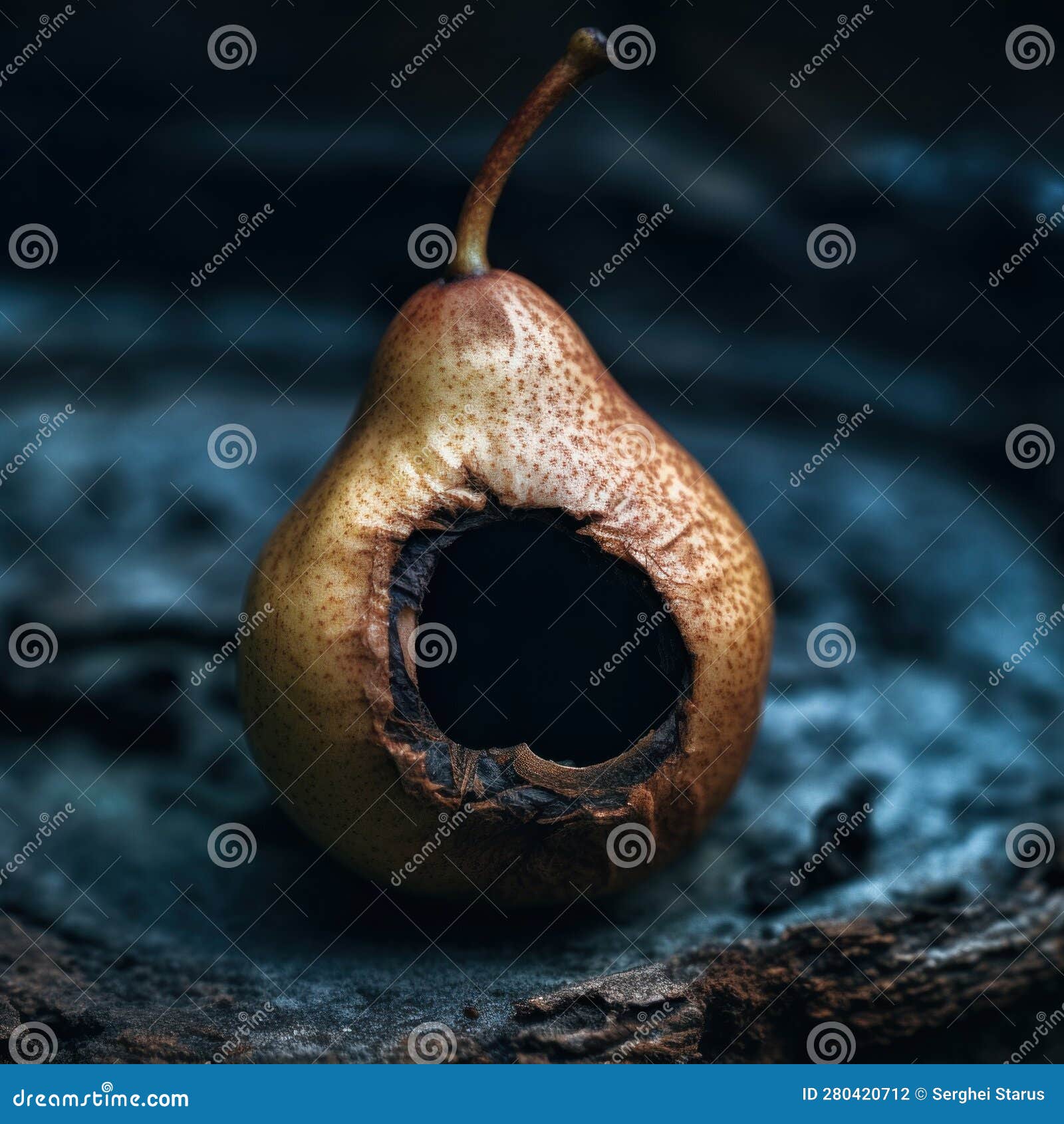 A Pear Sitting on Top of a Piece of Wood. Generative AI Image. Stock ...