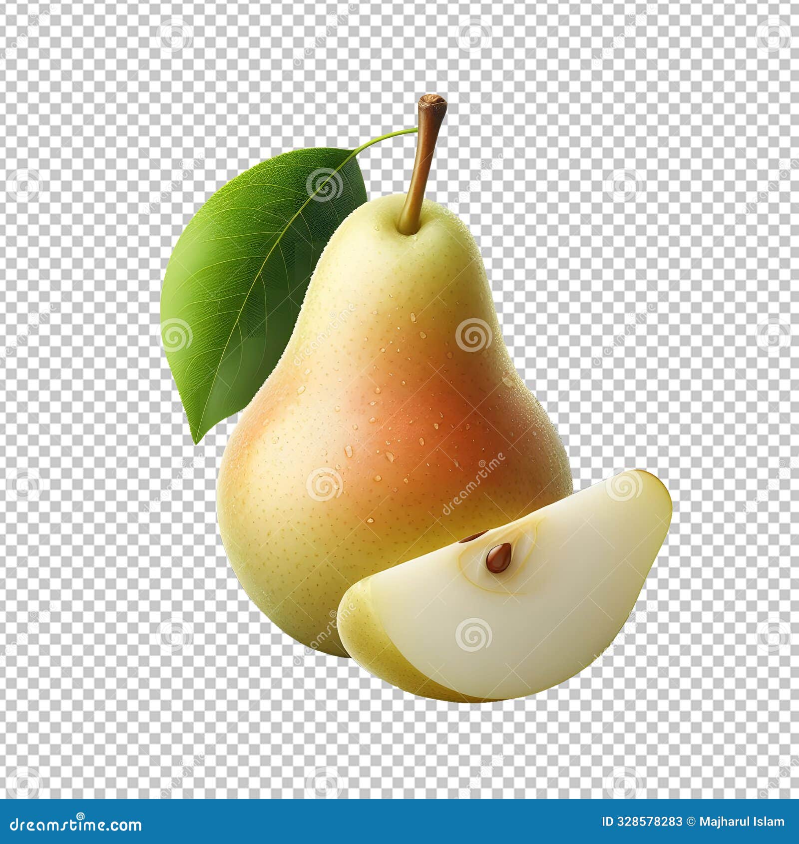 Pear Slice Isolated On Transparent Background Stock Image ...