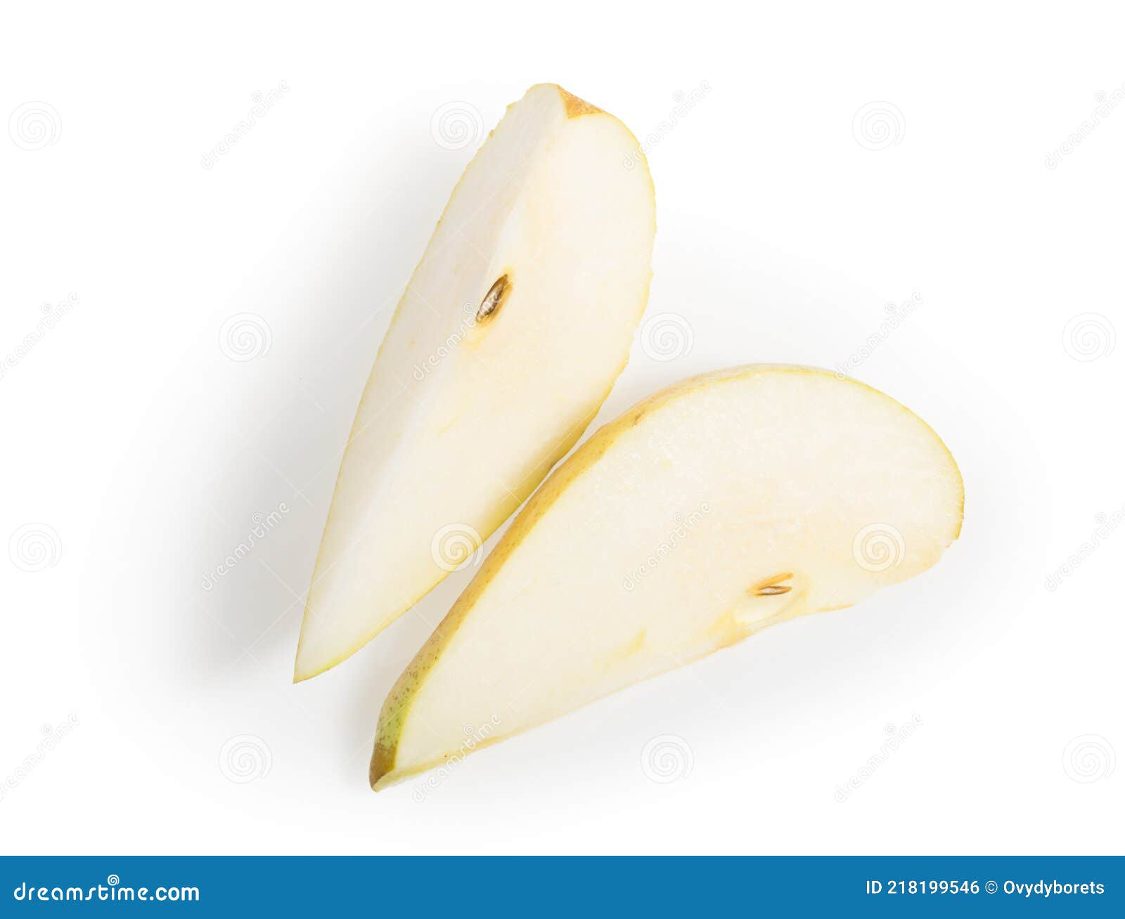 Pear Slices Isolated on White Background Stock Photo - Image of green ...