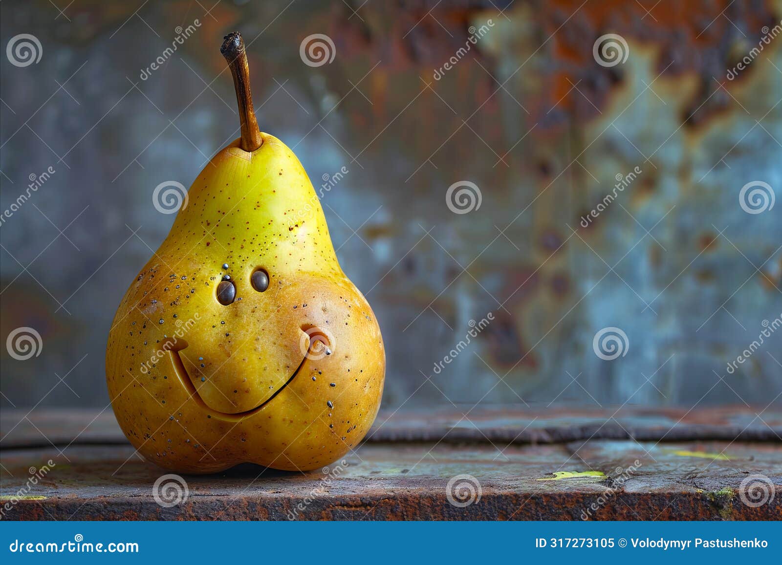 A Pear with a Smiley Face on it Stock Image - Image of nose, pear ...