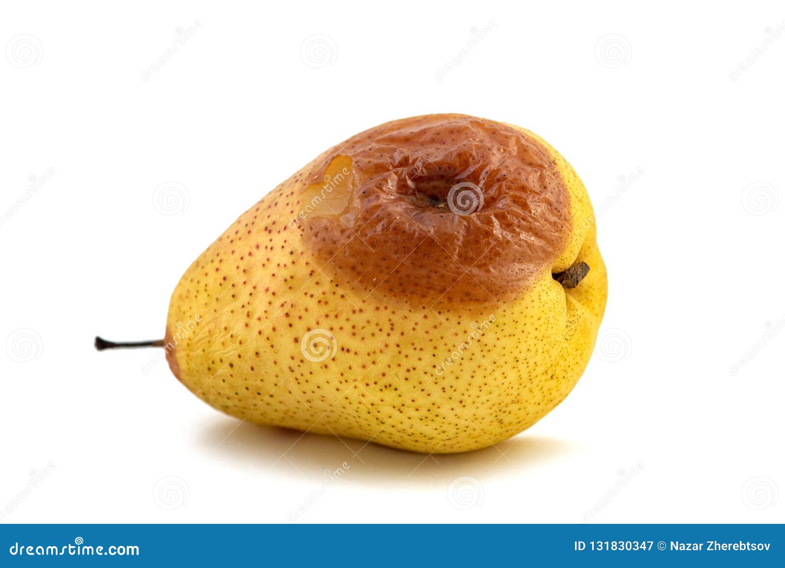 Pear Spoiled Isolated on White Background Stock Image - Image of ...