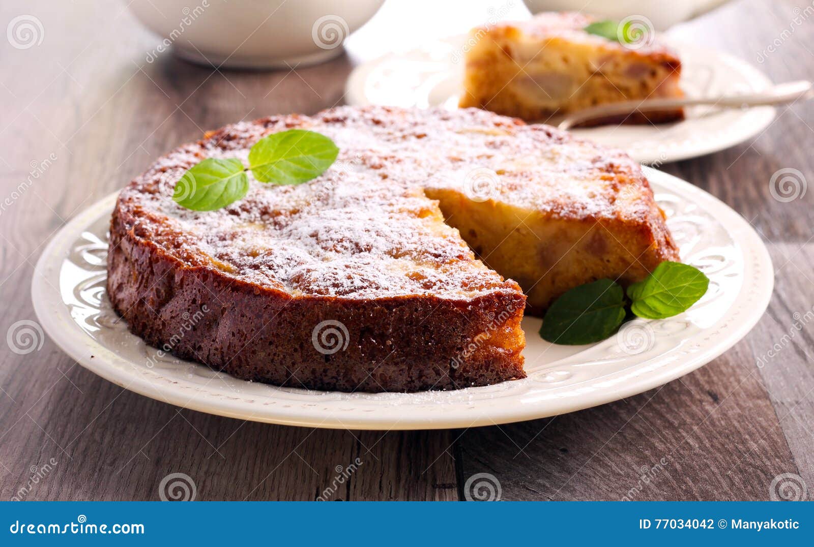 Pear Sponge Cake with Icing Sugar Stock Photo - Image of teacake, treat ...