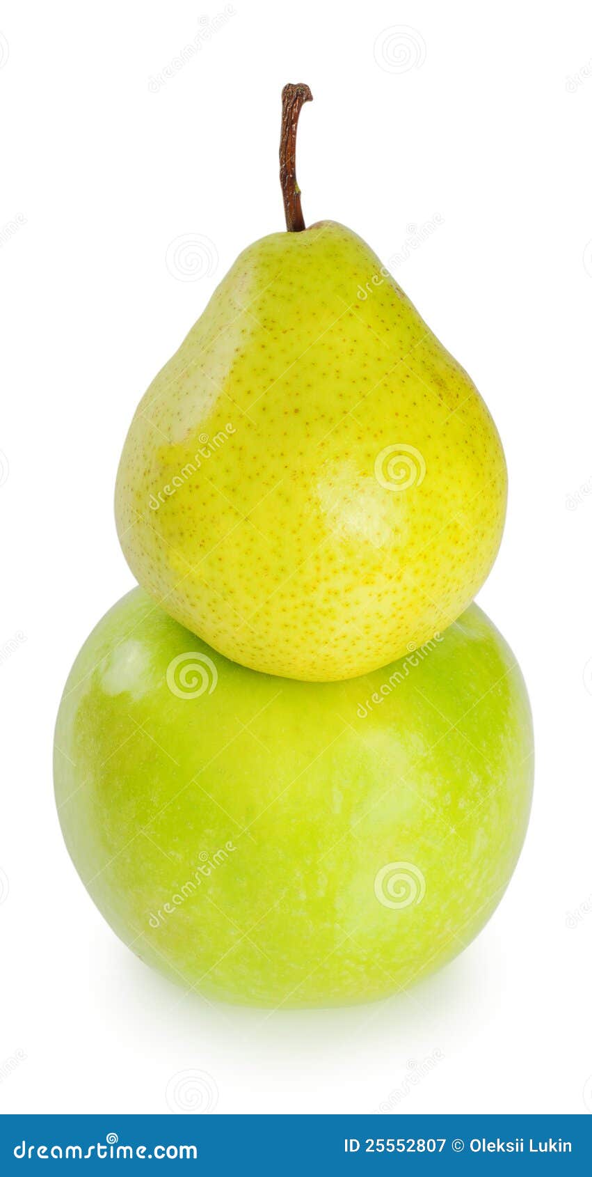 Pear standing on an apple stock image. Image of tasting - 25552807