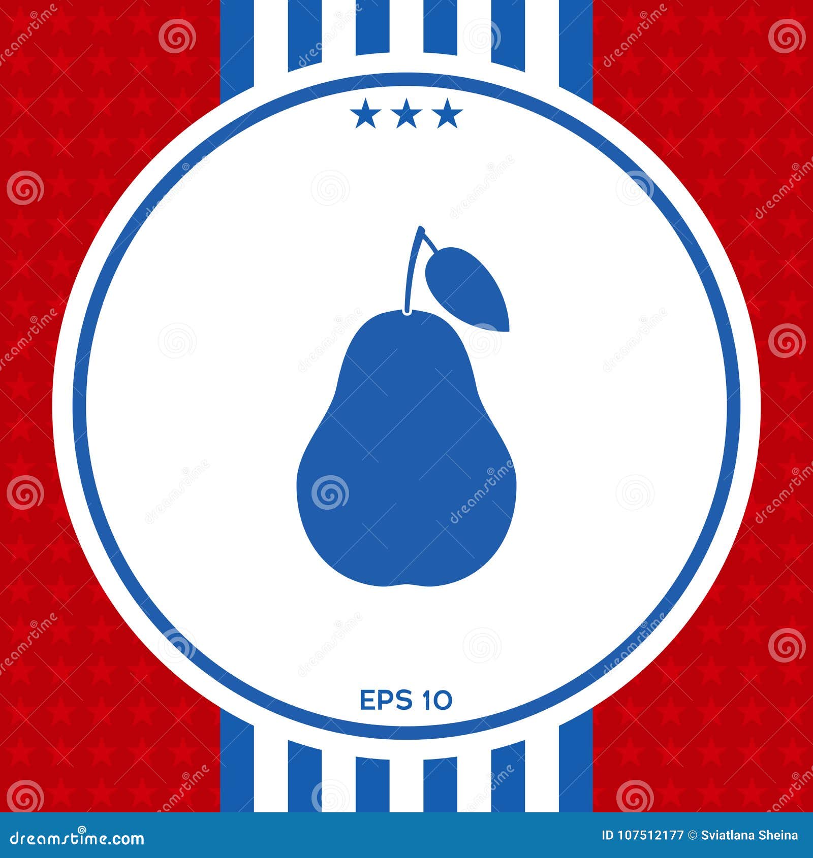 Pear symbol icon stock vector. Illustration of fruit - 107512177