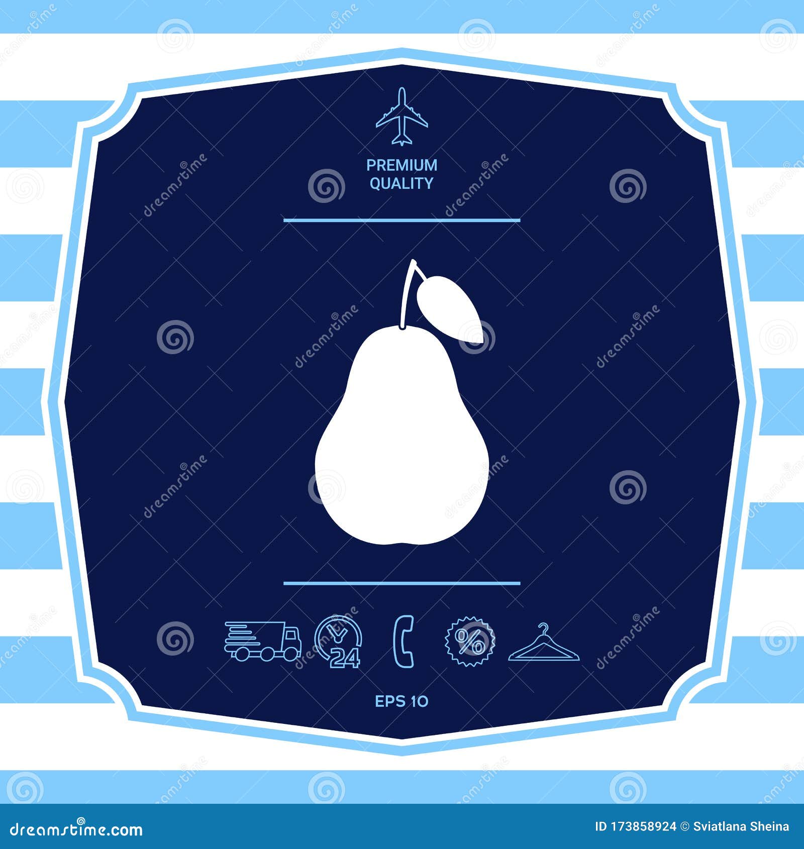 Pear Icon Symbol. Graphic Elements for Your Design Stock Vector ...