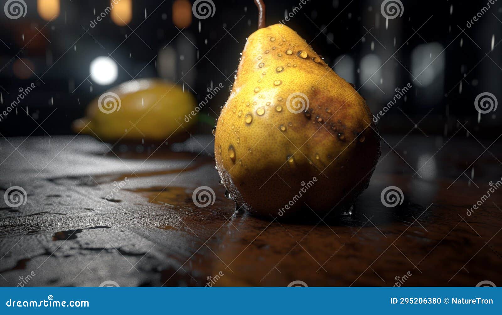 Pear pear on the table stock illustration. Illustration of yellow ...