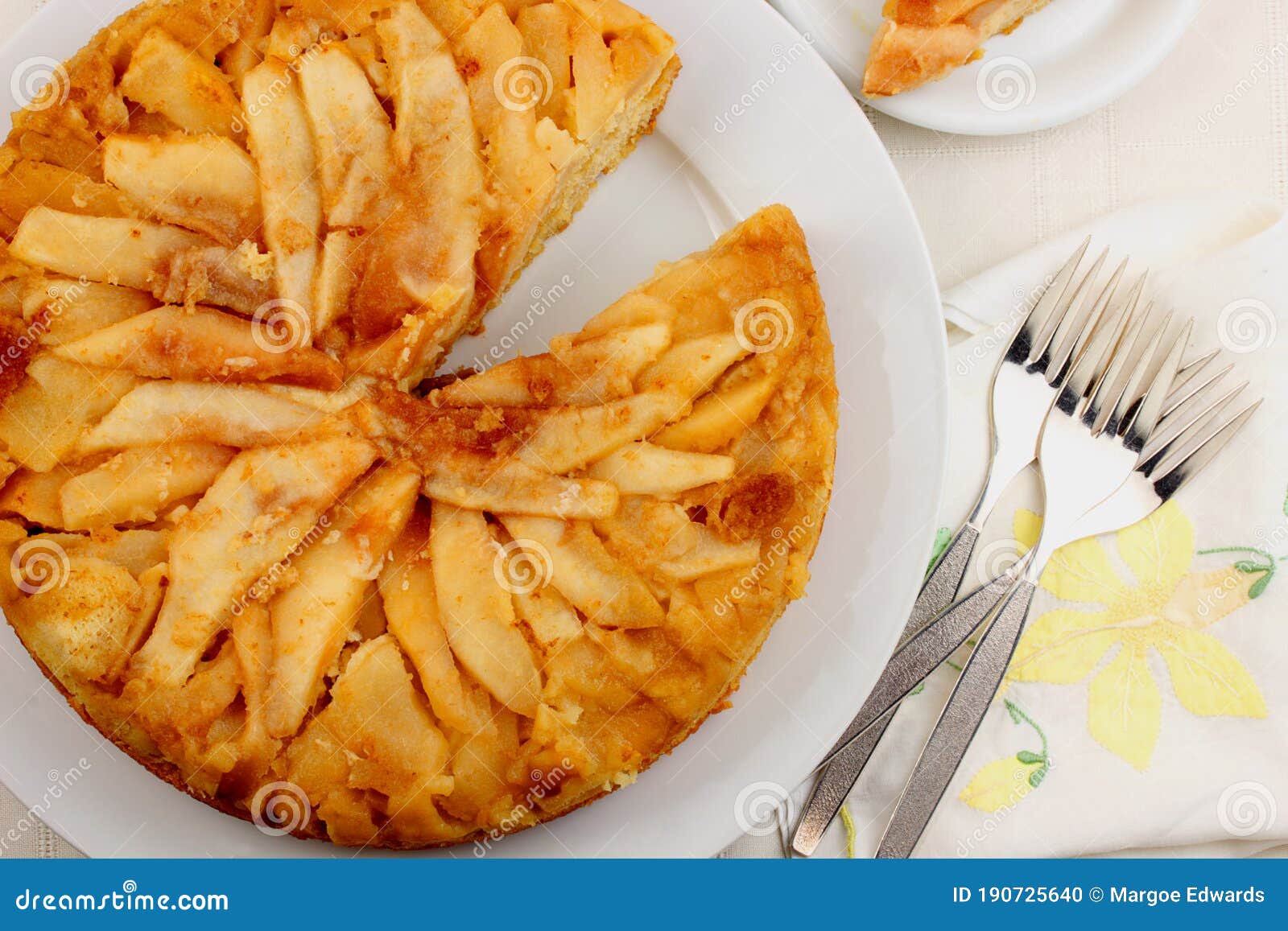 Pear upside down cake stock photo. Image of copyspace - 190725640