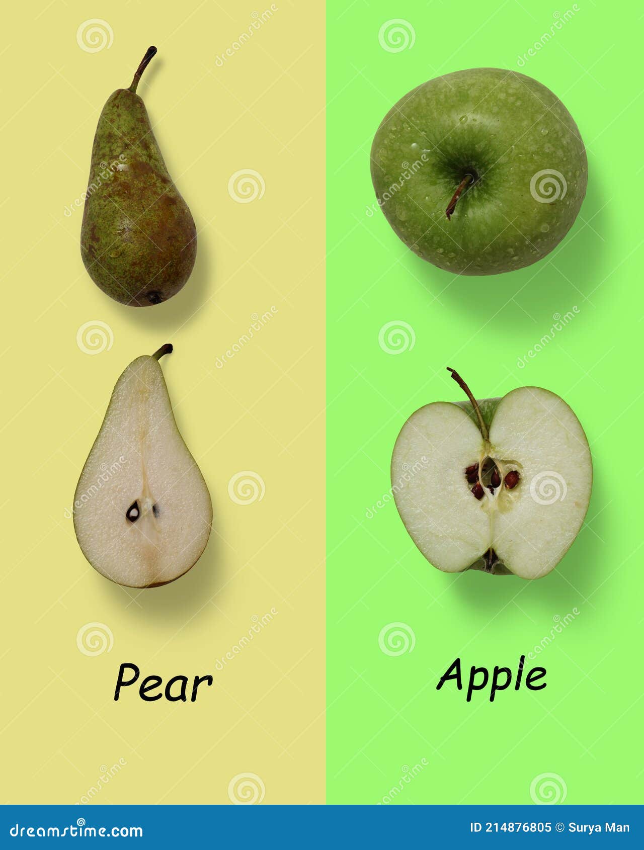 Pear Vs Apple - Half Pear and Half Apple High Resolution Stock Image ...