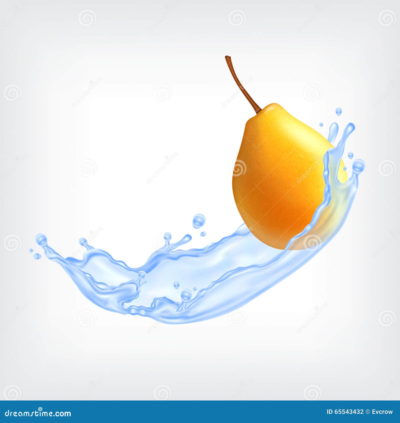 Pear with water stock vector. Illustration of orange - 65543432