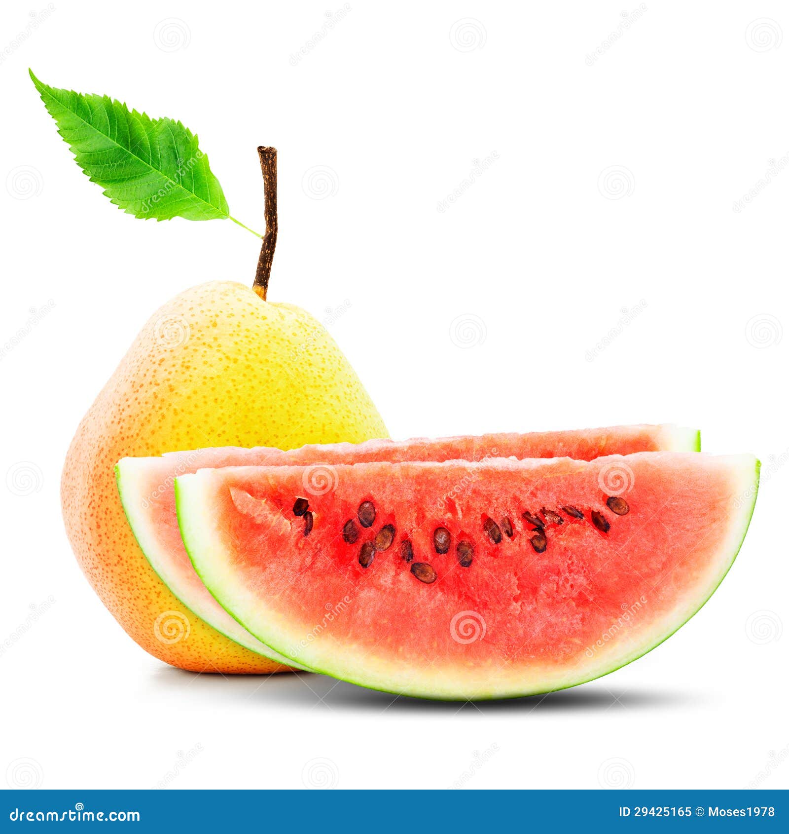 Pear and Watermelon Composition Stock Image - Image of organic ...