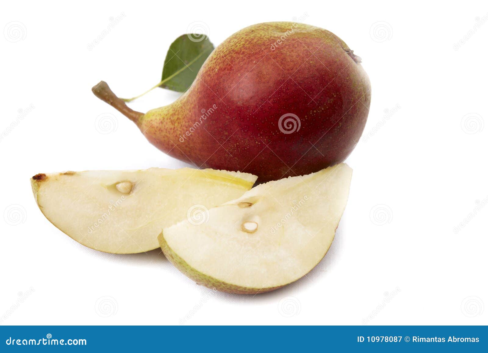 Pear on white stock image. Image of slice, isolated, yellow - 10978087