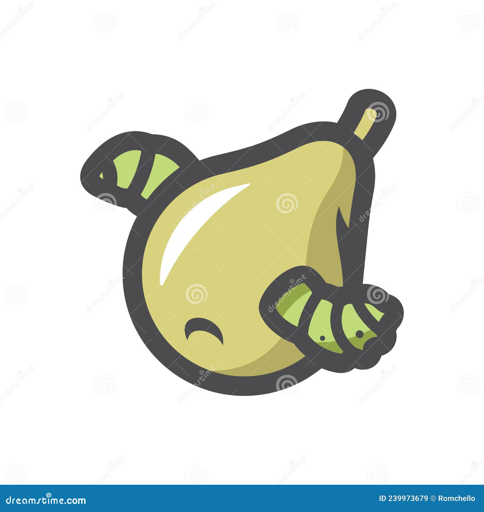 Pear and Worm Vector Icon Cartoon Illustration. Stock Vector ...