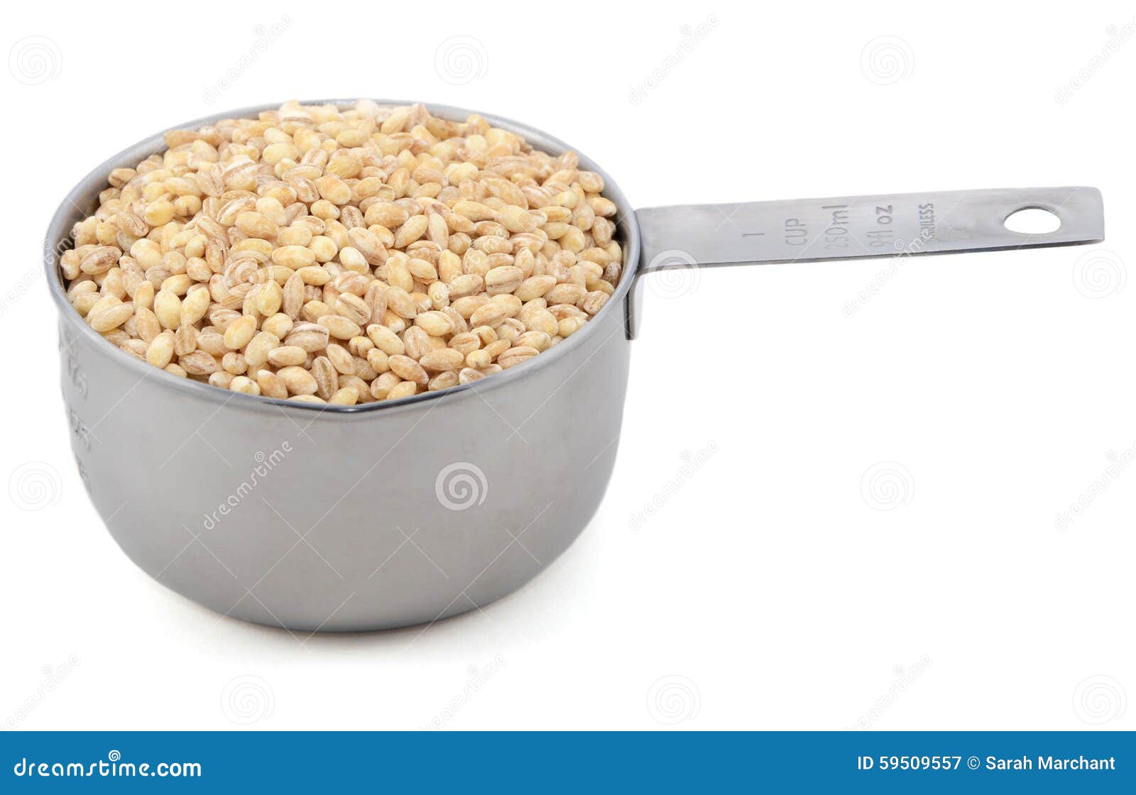 Pearl Barley in a Measuring Cup Stock Image - Image of measure ...