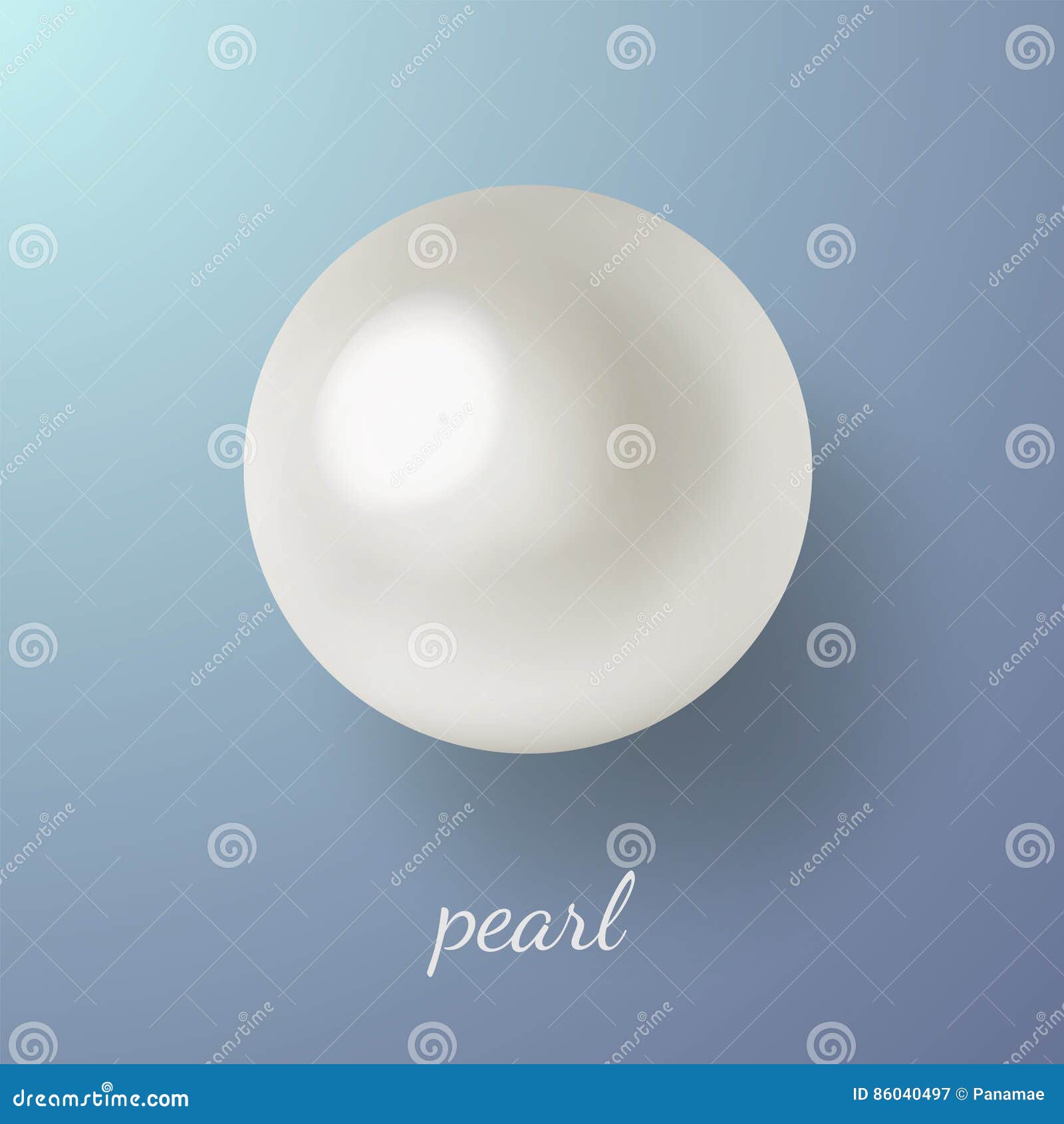 Pearl on blue background stock vector. Illustration of circle - 86040497