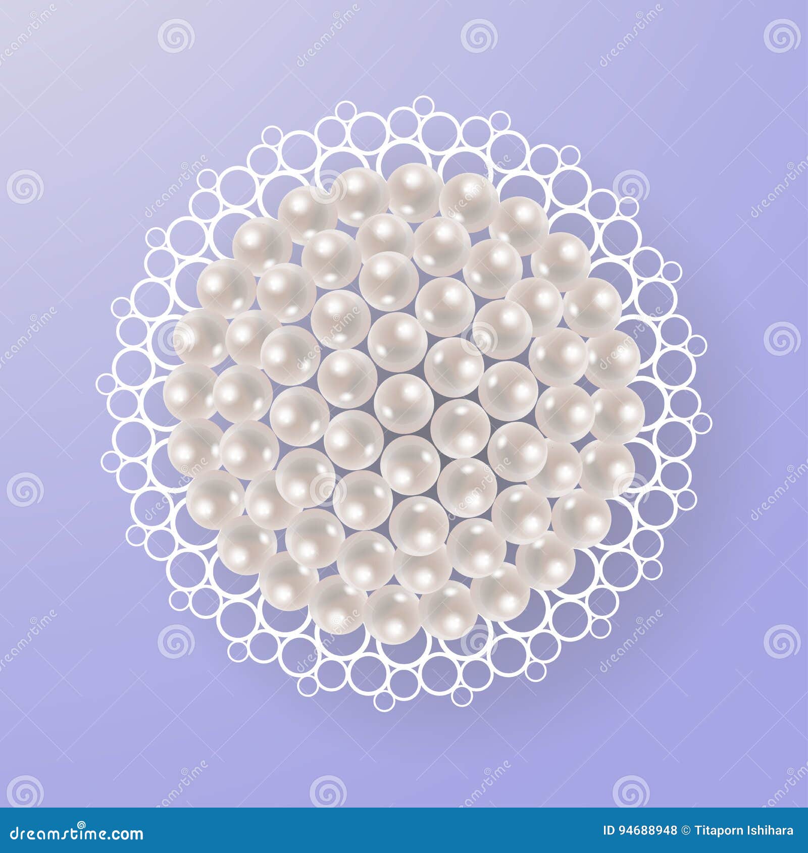 Pearl Circle Vintage Background Vector Stock Vector - Illustration of ...