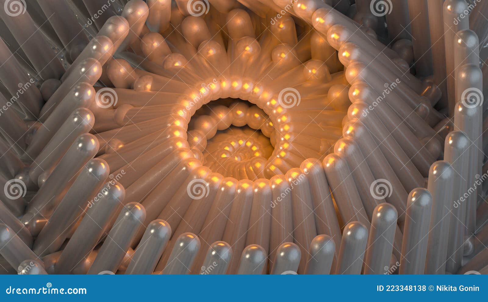 Pearl Color Organic Form 3D Rendering Stock Illustration - Illustration ...