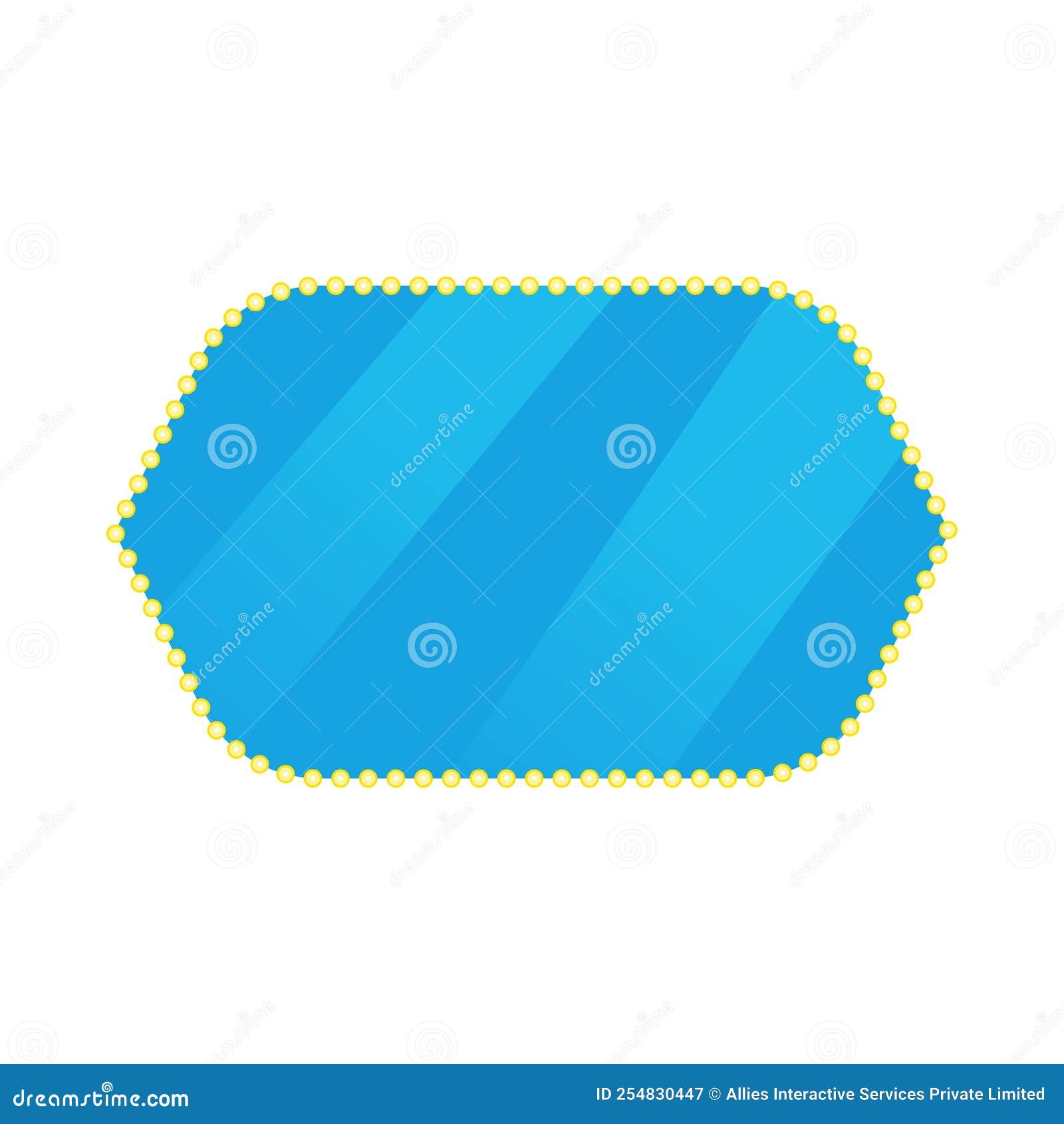 Pearl Decorated Rustic Frame or Label in Blue Stock Illustration ...