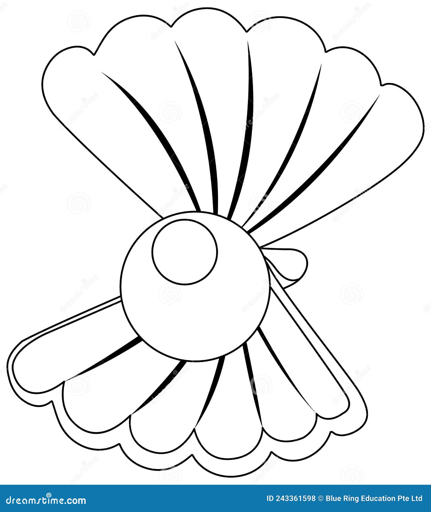 Pearl Doodle Outline for Colouring Stock Vector - Illustration of ...