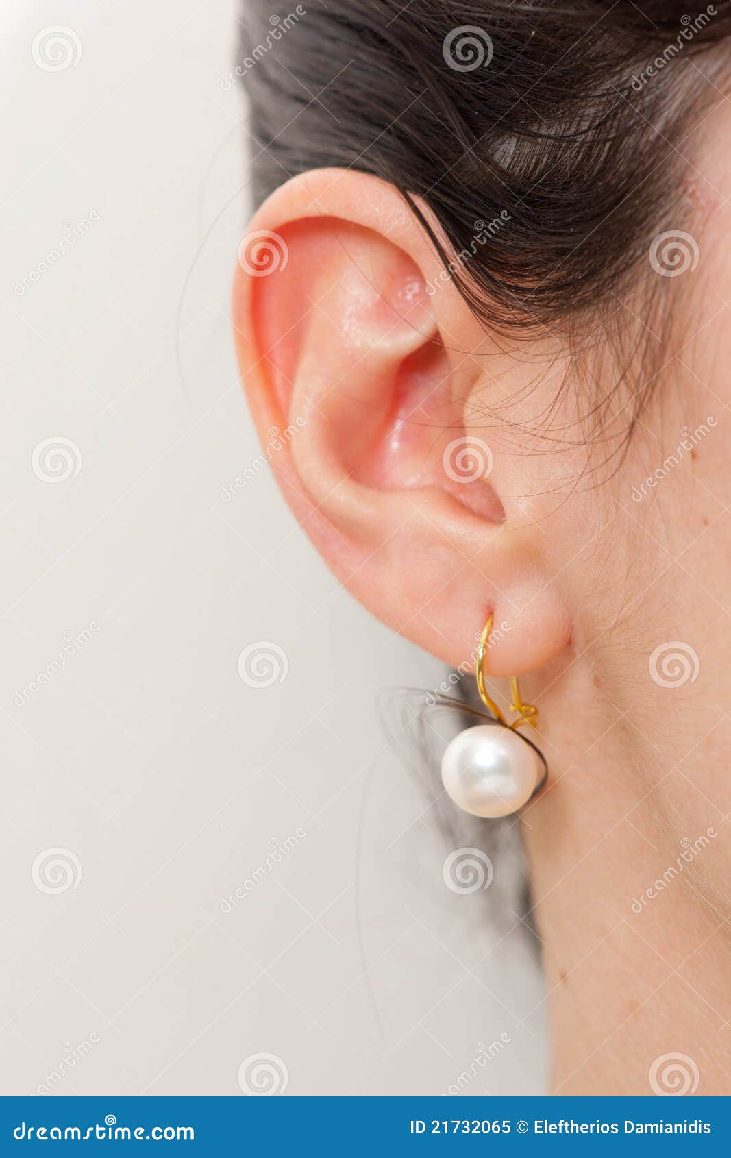 Pearl Earing and a Girls Ear Stock Image - Image of attractive, model ...
