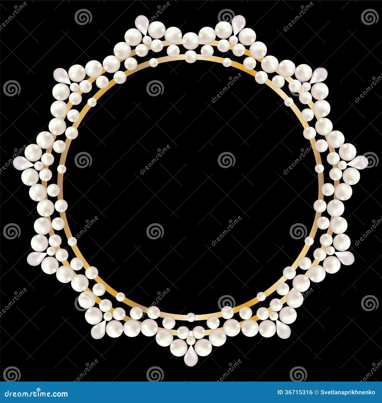 Pearl frame stock vector. Illustration of luxury, necklace - 36715316