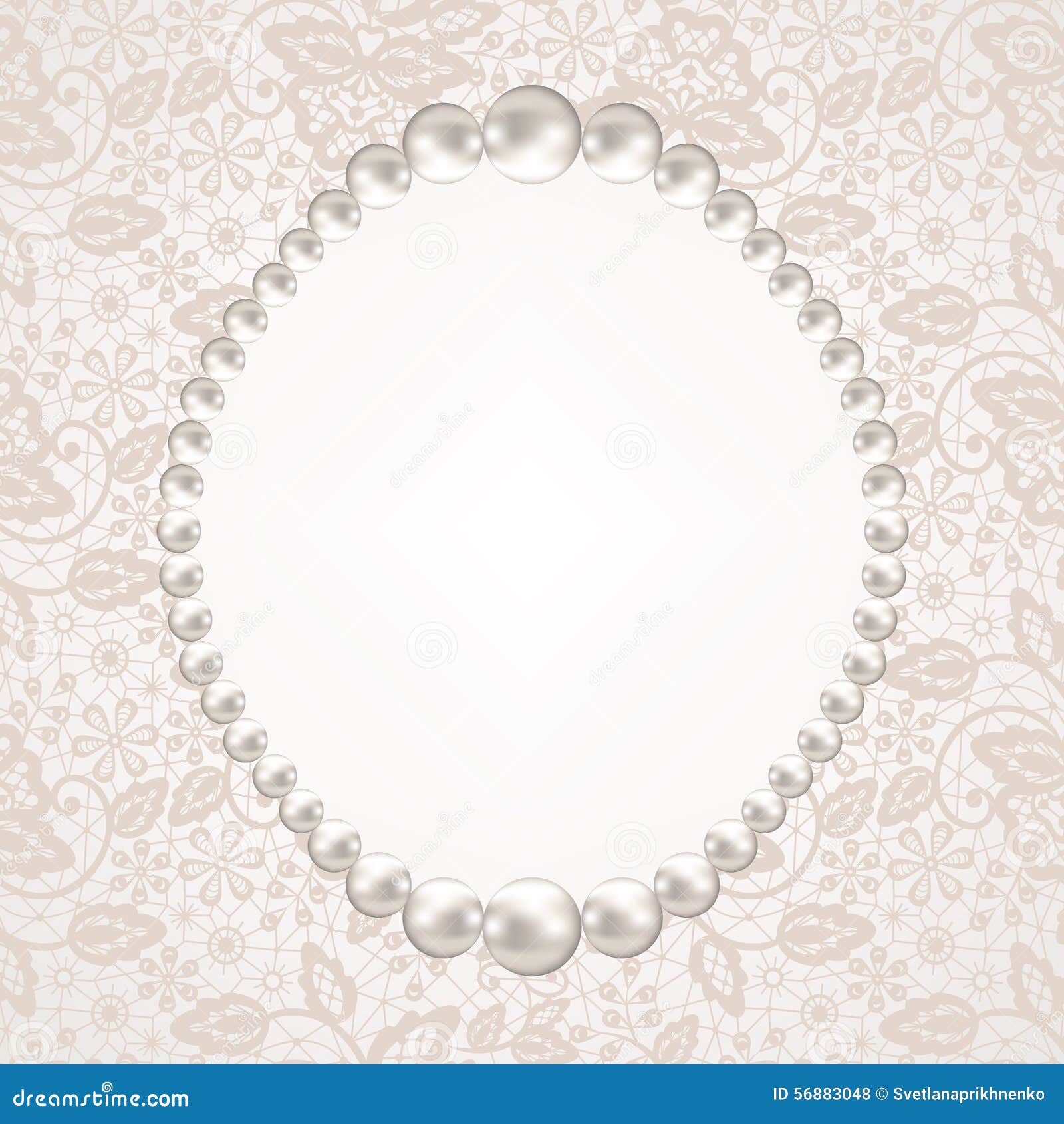 Pearl Frame on Lace Background Stock Vector - Illustration of design ...