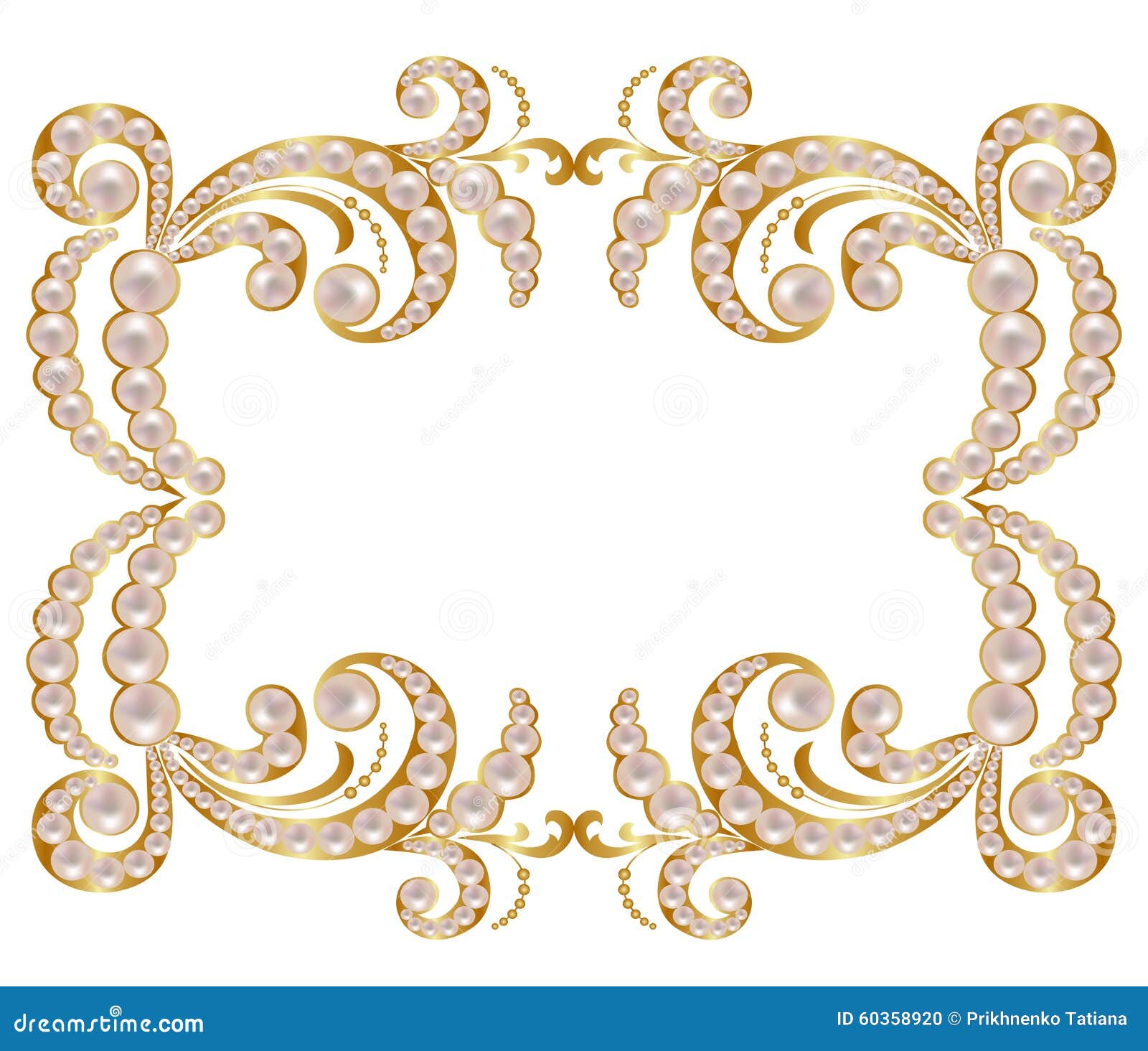 Pearl frame stock vector. Illustration of ornament, vector - 60358920