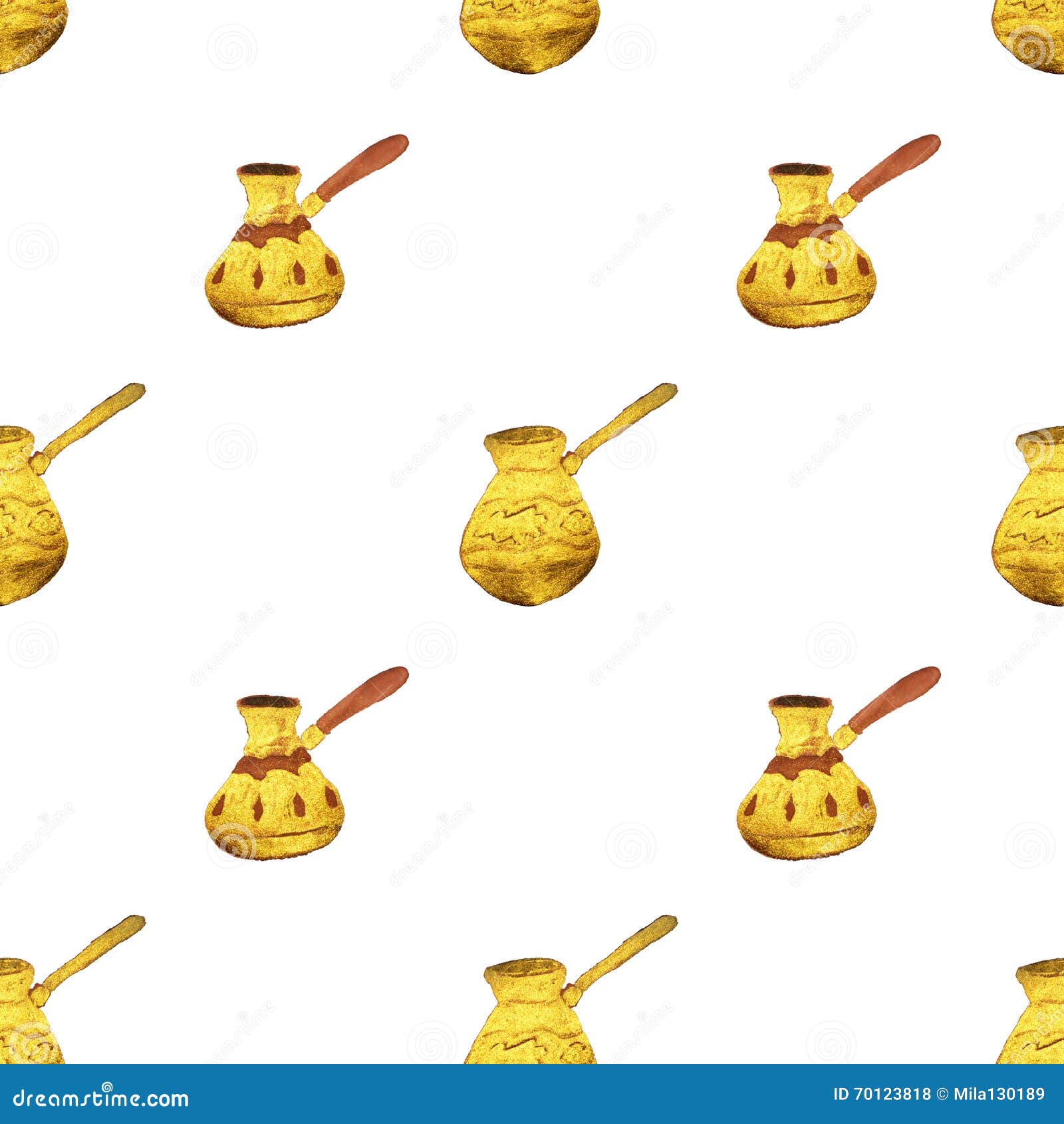 Pearl Gold Turkish Coffee Pots Stock Illustration - Illustration of ...