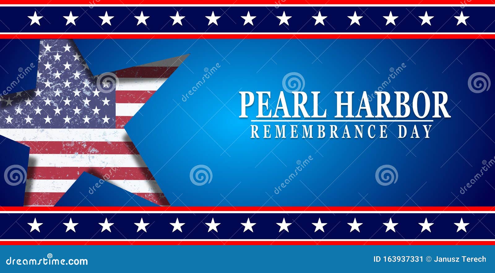 Pearl Harbor Remembrance, Blue Background Stock Illustration ...