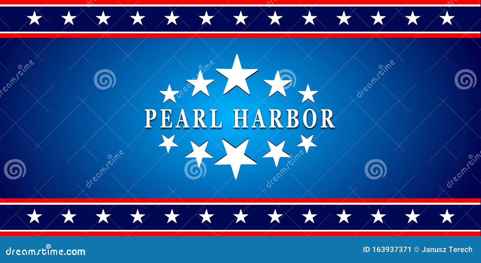 Pearl Harbor Remembrance, Blue Background Stock Illustration ...
