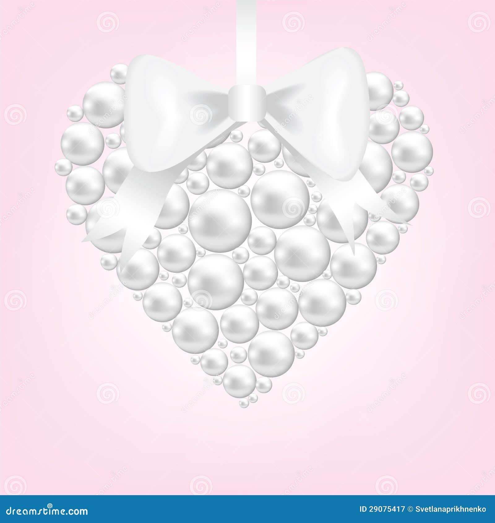 Pearl heart stock vector. Illustration of card, jewelry - 29075417