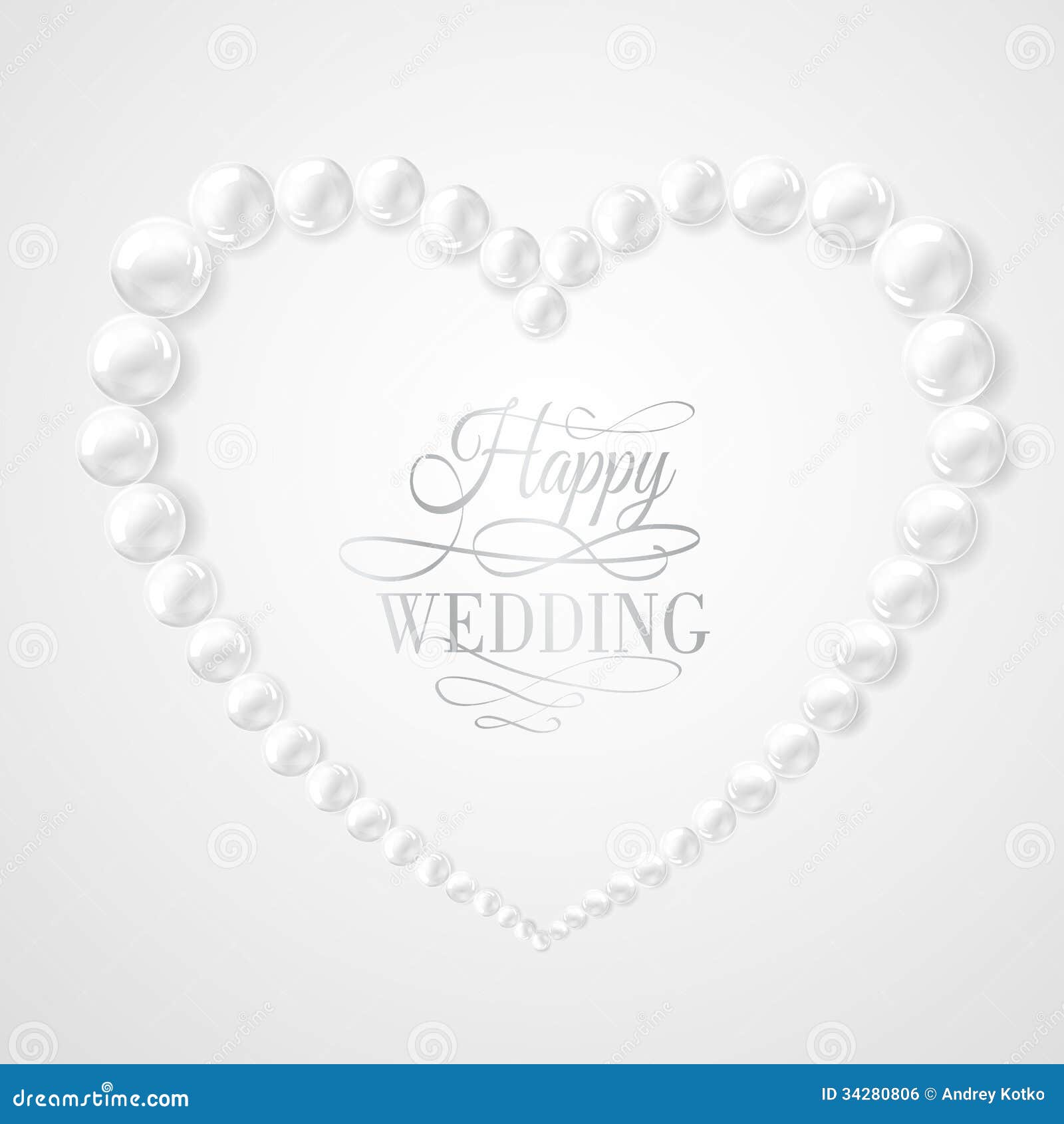 Pearl in Heart Shape on White Background. Stock Vector - Illustration ...
