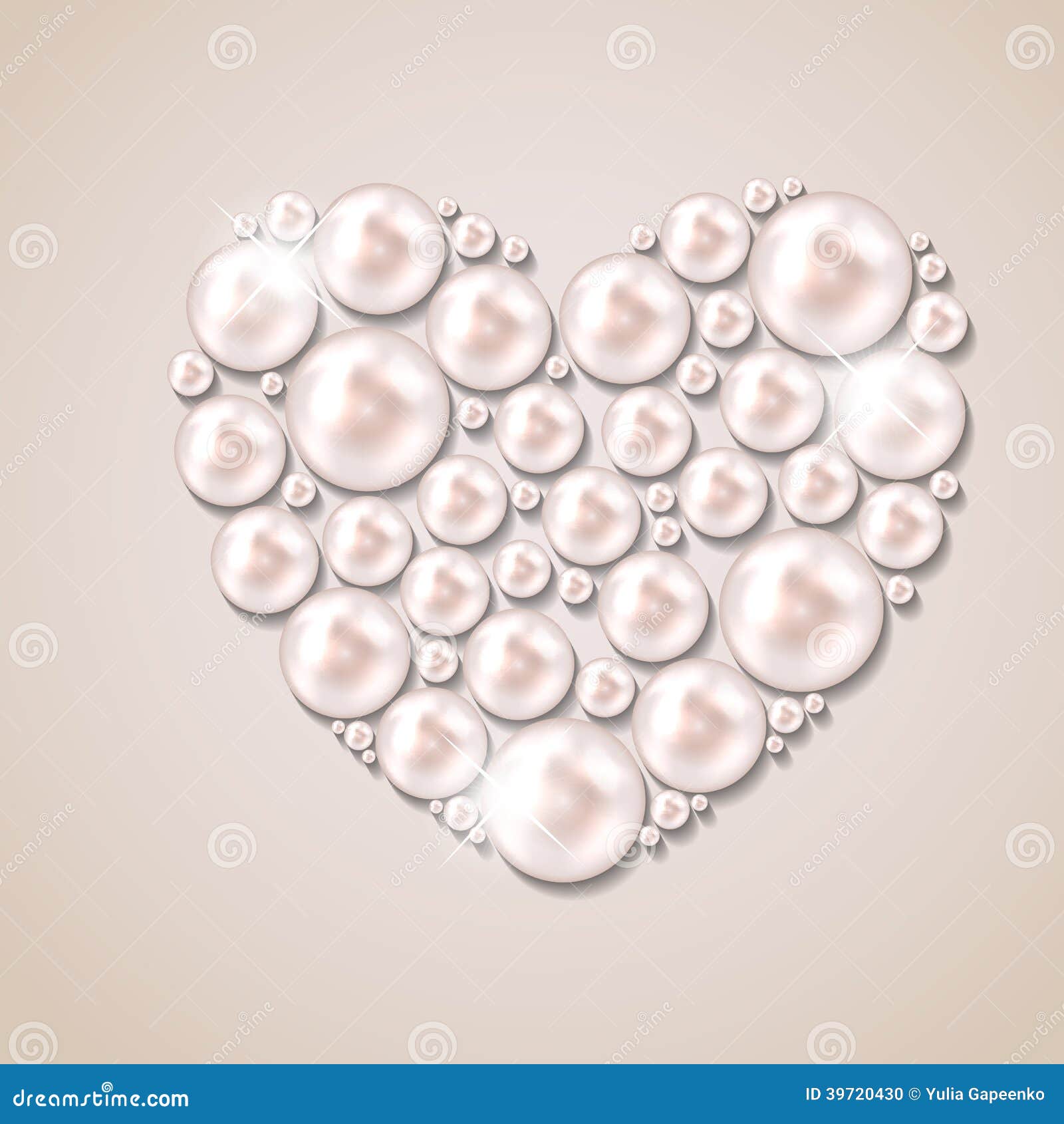 Pearl Heart Vector Illustration Background Stock Vector - Illustration ...