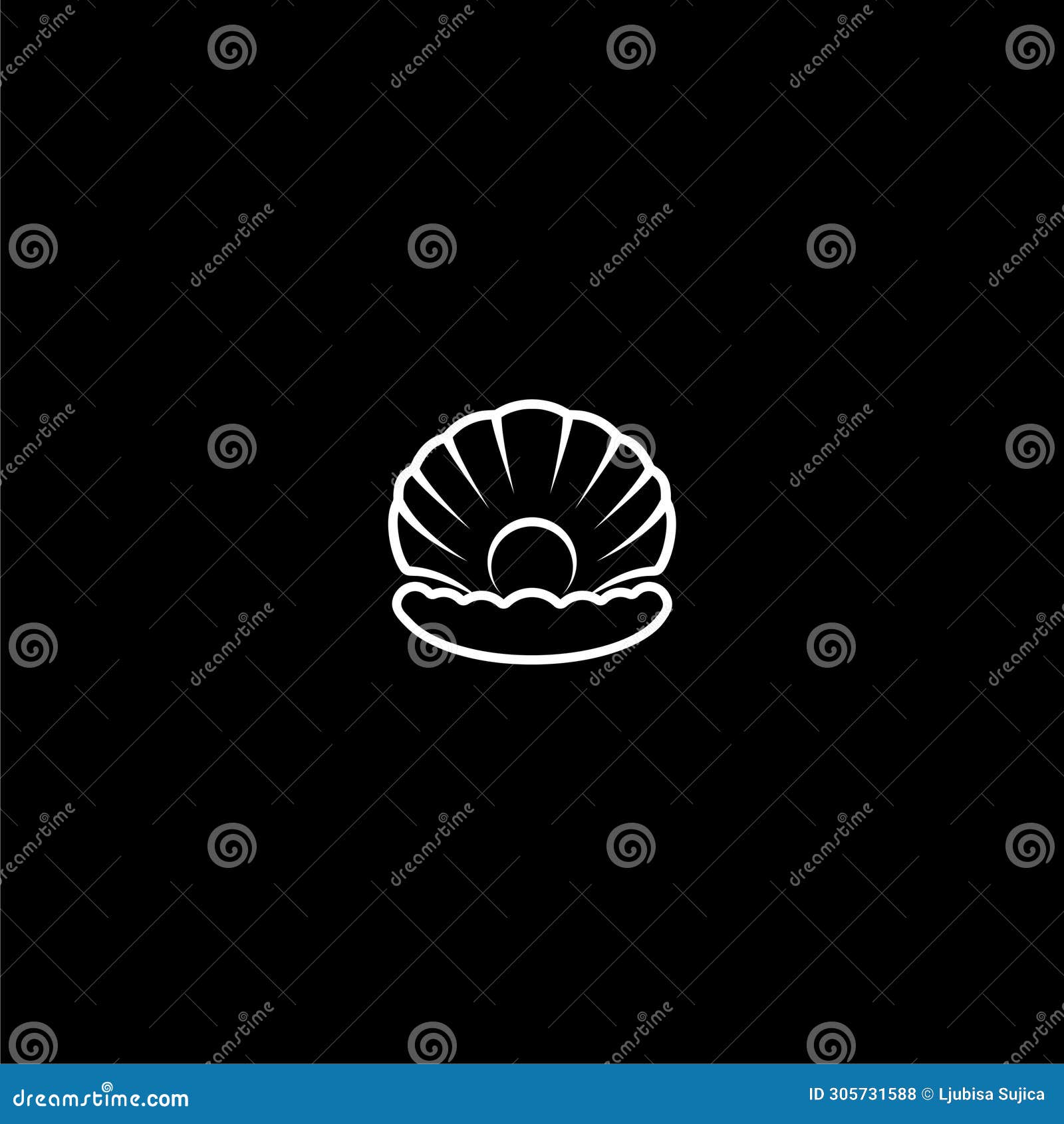 Pearl Logo Icon Isolated on Dark Background Stock Vector - Illustration ...