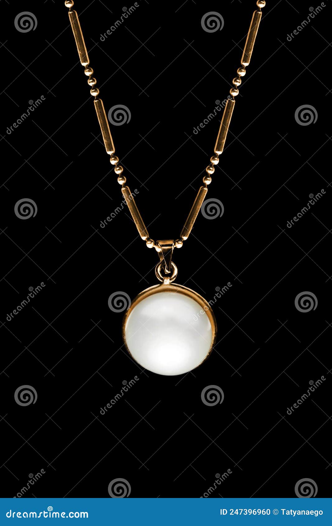 Pearl necklace on black stock photo. Image of object - 247396960