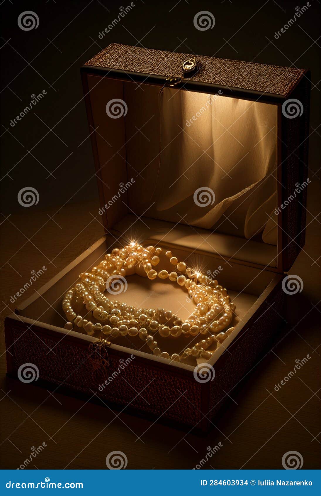 Pearl Necklace in a Box. AI Generated Stock Illustration - Illustration ...