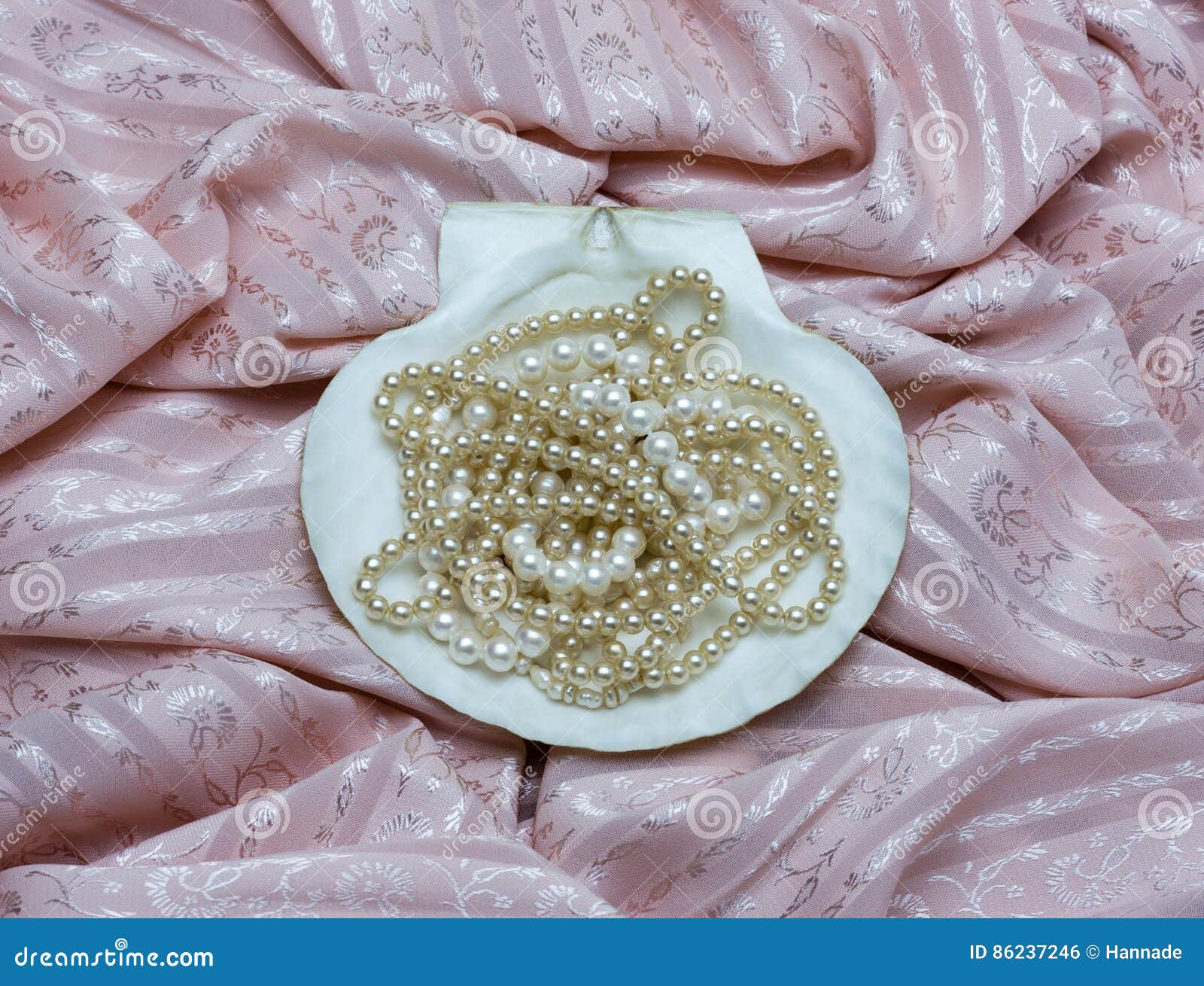 Pearl Necklace on Draped Fabric Stock Photo - Image of necklace ...