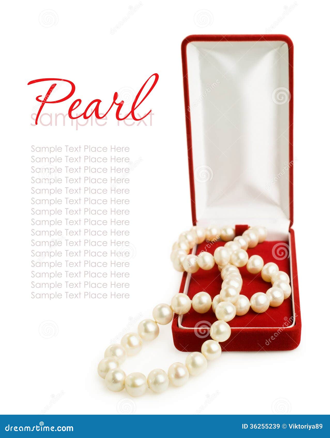 Pearl necklace in gift box stock image. Image of pearl - 36255239