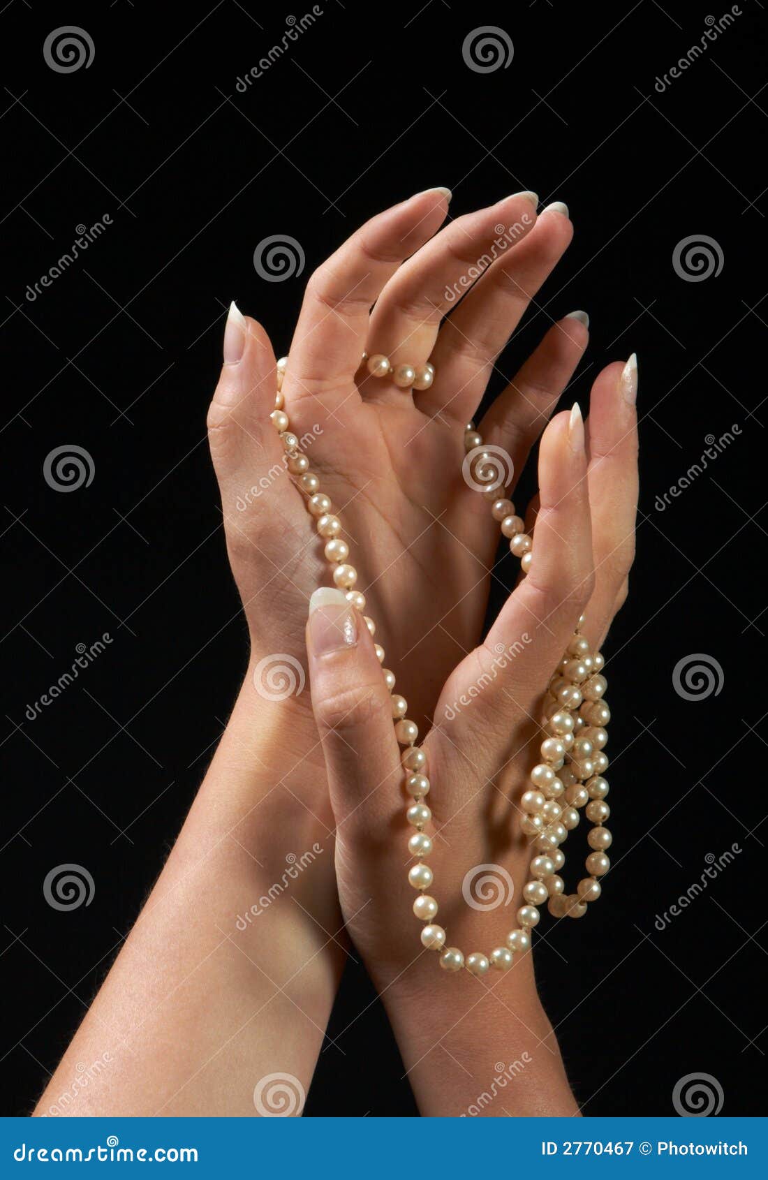 Pearl necklace and hands stock image. Image of beads, elegance - 2770467