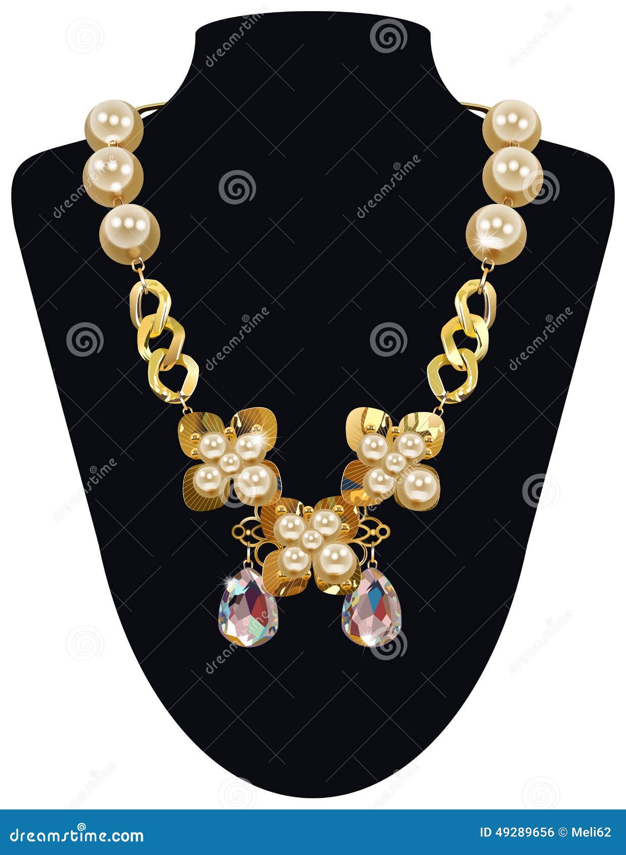 Pearl Necklace Stock Vector Illustration Of Gold Beauty 49289656