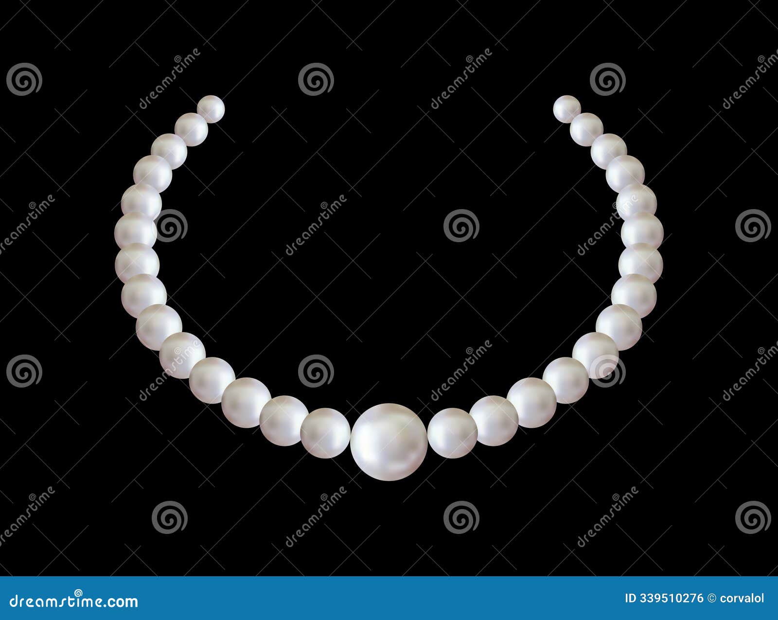 Pearl Necklace. Precious White Pearl Beads Stock Illustration ...