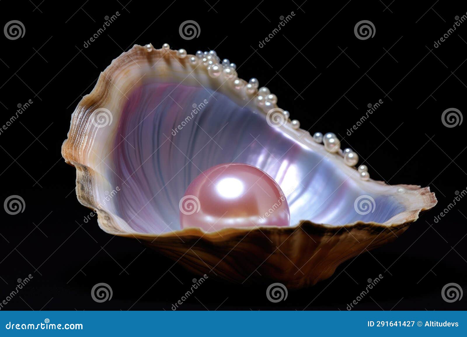 Pearl Nestled Inside a Shell Stock Image - Image of ocean, shellfish ...
