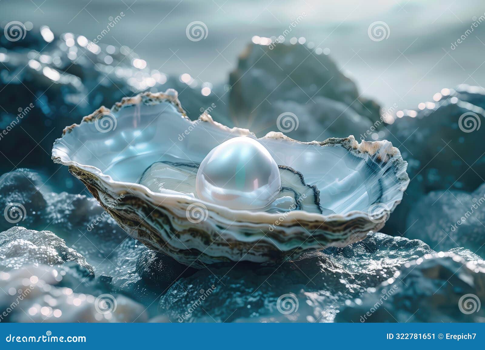 Pearl in an Open Oyster Shell Stock Image - Image of natural, lustrous ...