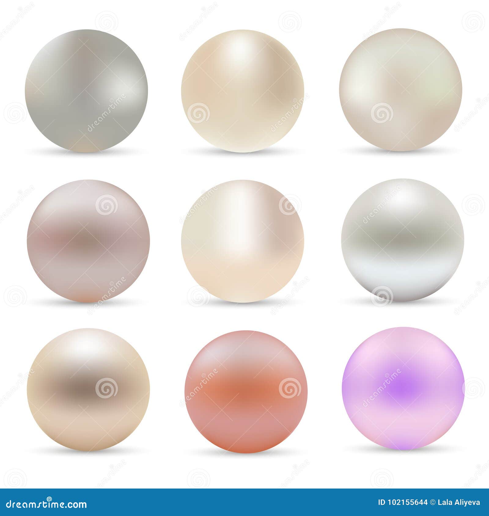 Pearl, Realistic White Pearl On A Black Background With A Shadow ...