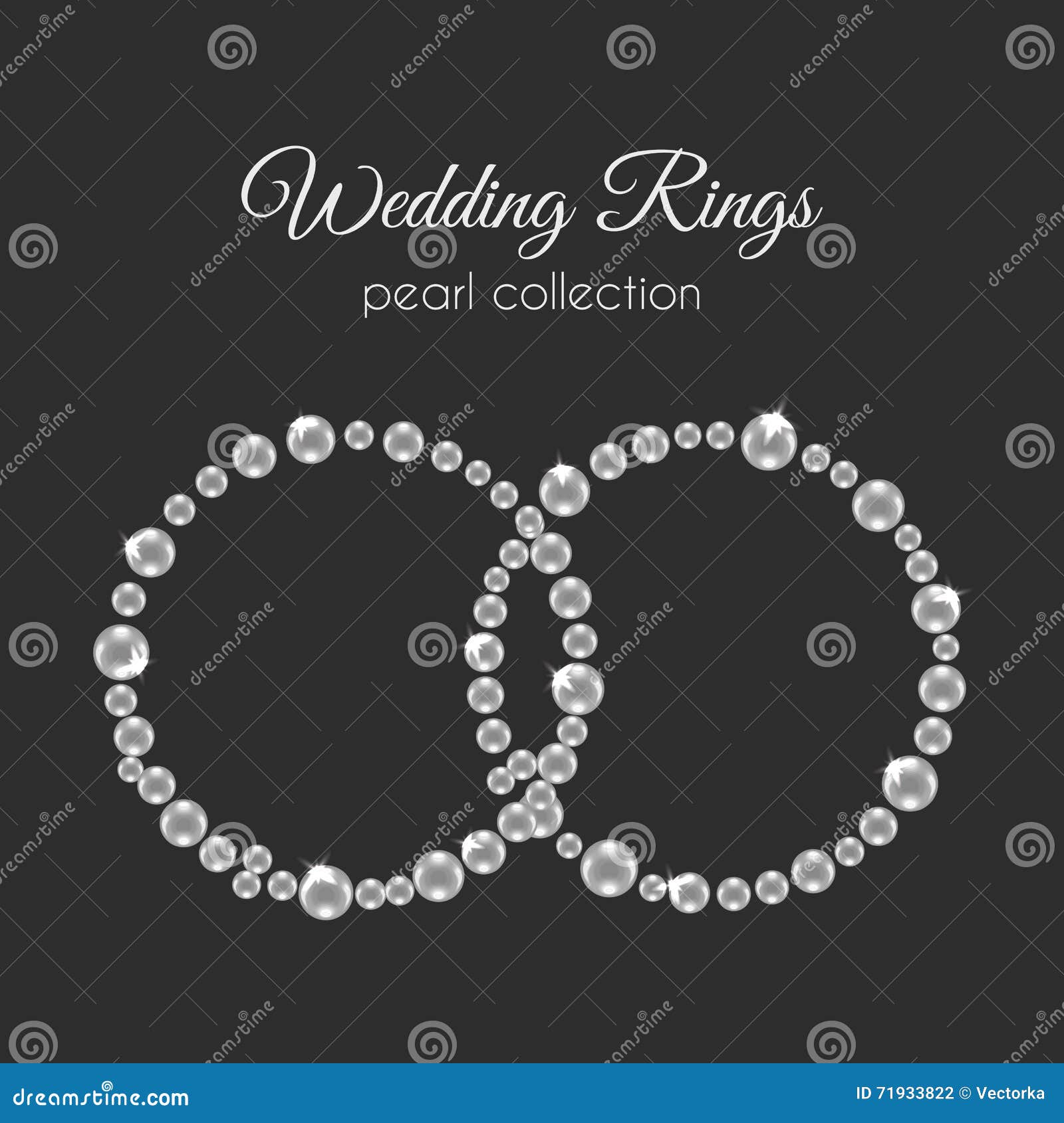 Pearl Rings. Vector Frame in Circle Shape. White Pearls Design. Stock ...