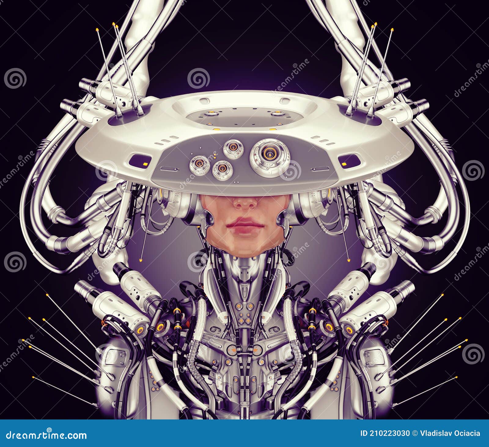 Pearl Humanlike Robot With Huge Ai Brain Hat Stock Image ... Pearl Humanlike Robot With Huge Ai Brain Hat Stock Image ...