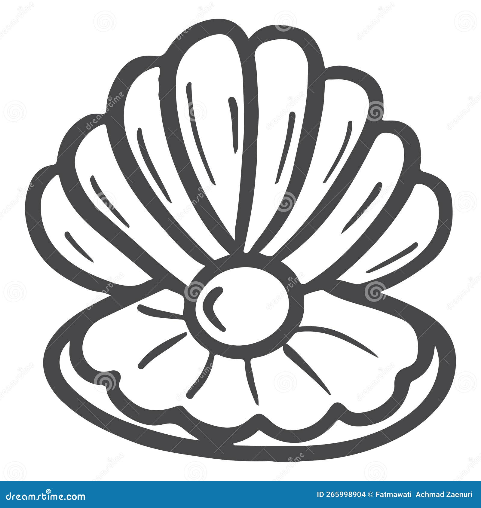 Pearl Shell Animal in Sea Hand Drawn Sketch Doodle Illustration Stock ...