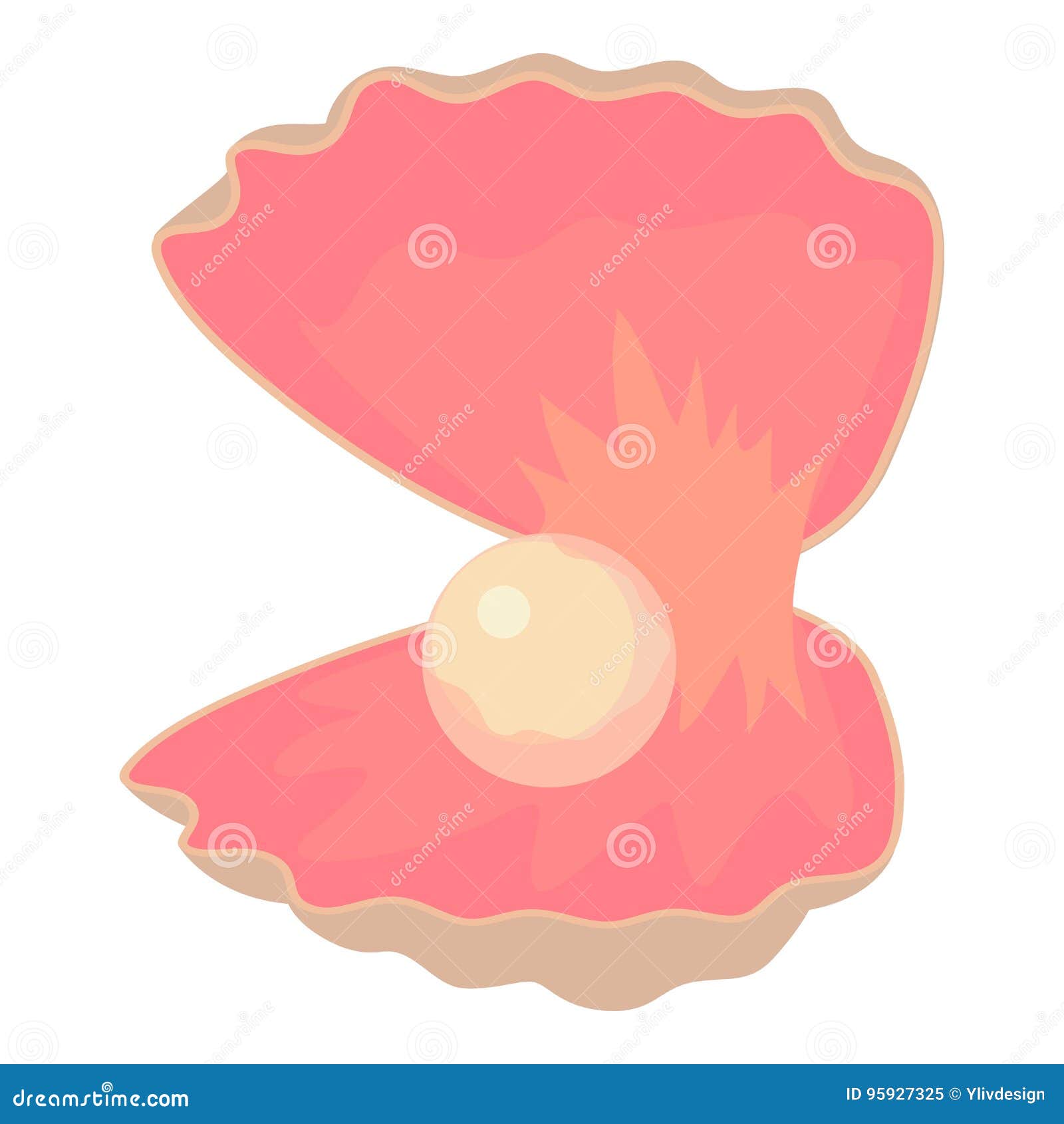 Pearl Shell Icon, Cartoon Style Stock Vector - Illustration of jewelry ...